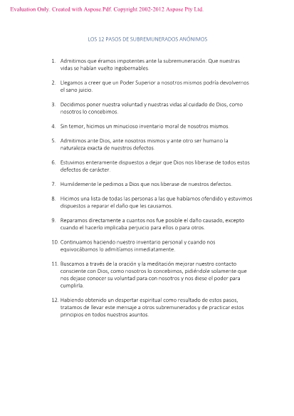 Los 12 Pasos de UA