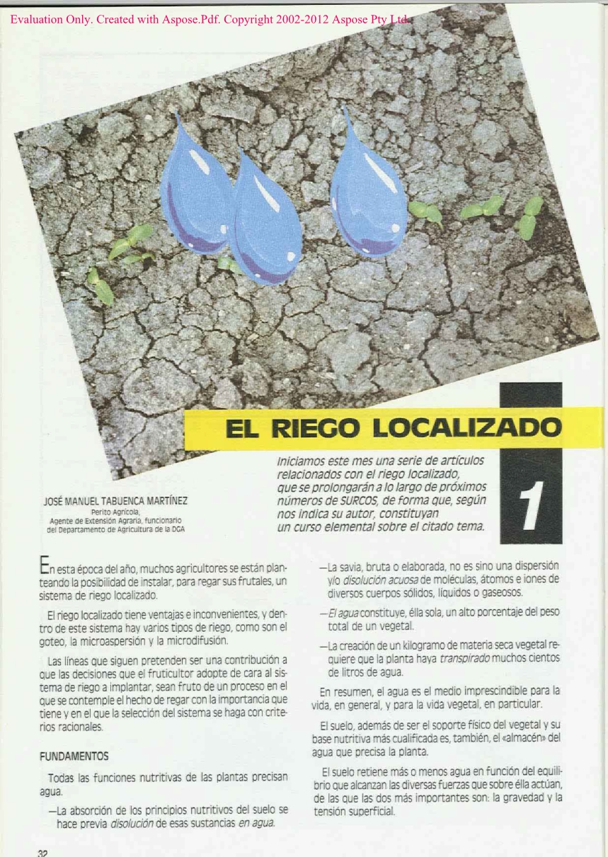 El riego localizado (I, II y III)